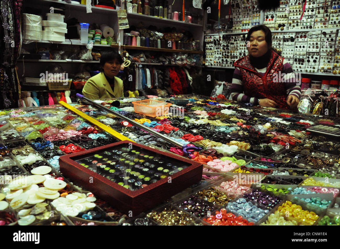 Button shop in Shanghai, China Stock Photo - Alamy