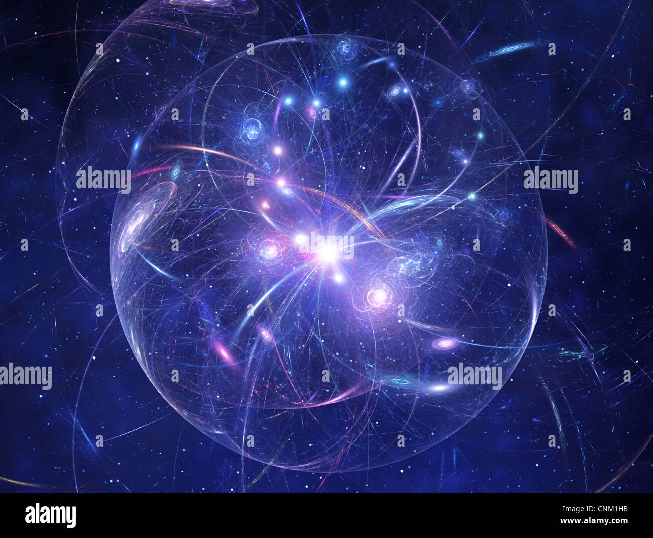Abstract model of outer space with galaxies Stock Photo - Alamy