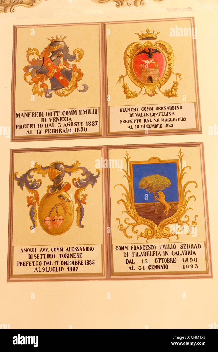 Heraldic devices in the beautiful city of Ferrara in the province of ...
