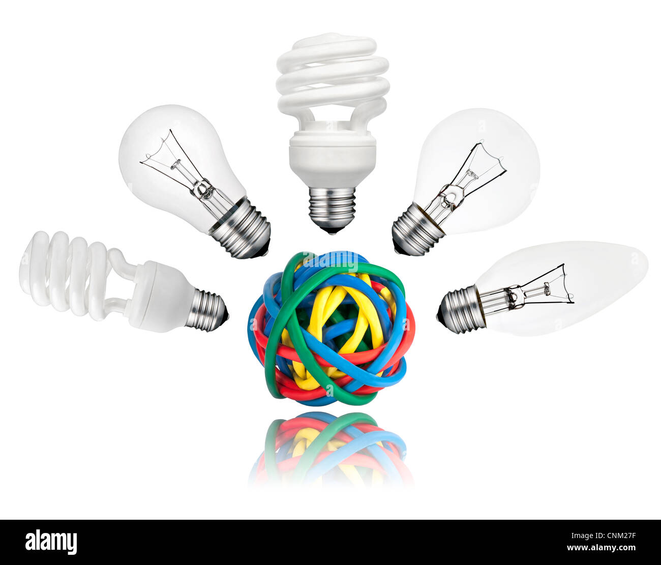 Problem Solution - Lightbulb with Ball of colored cables with ...