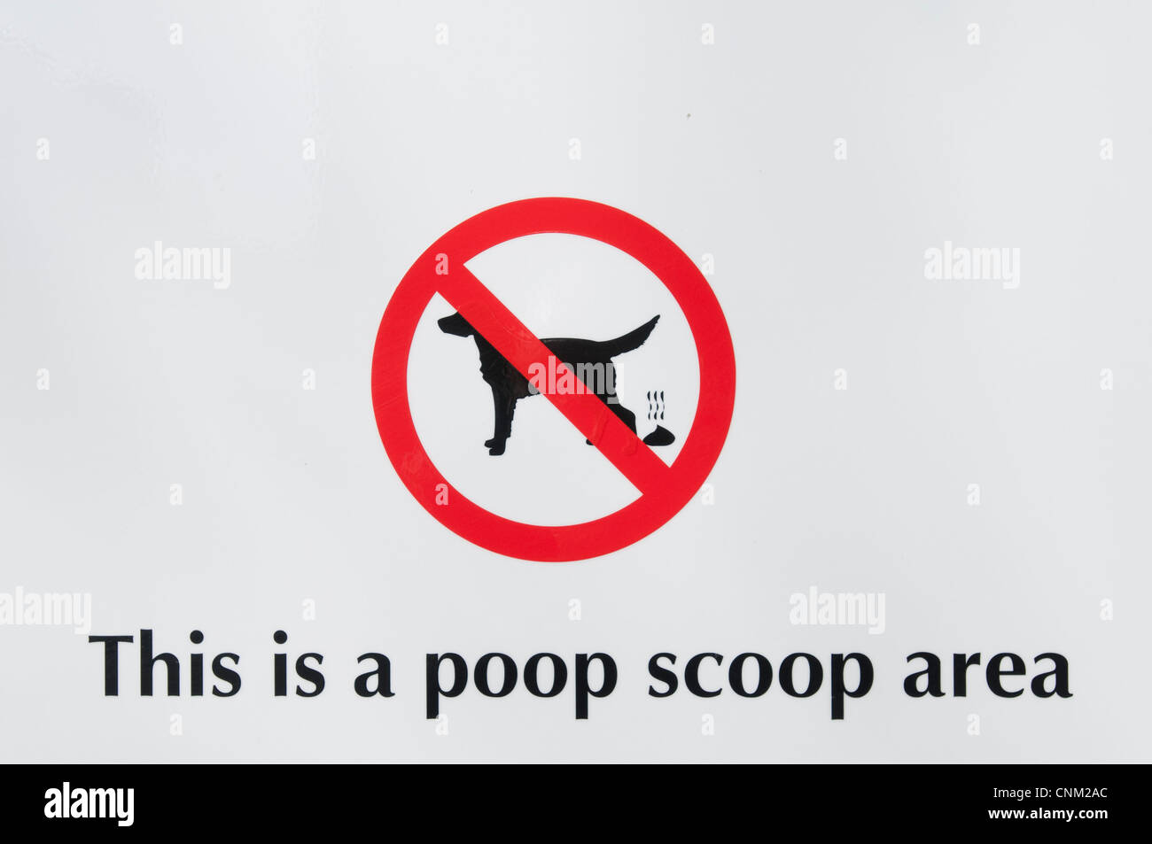 Close up of 'poop scoop' warning sign Stock Photo - Alamy