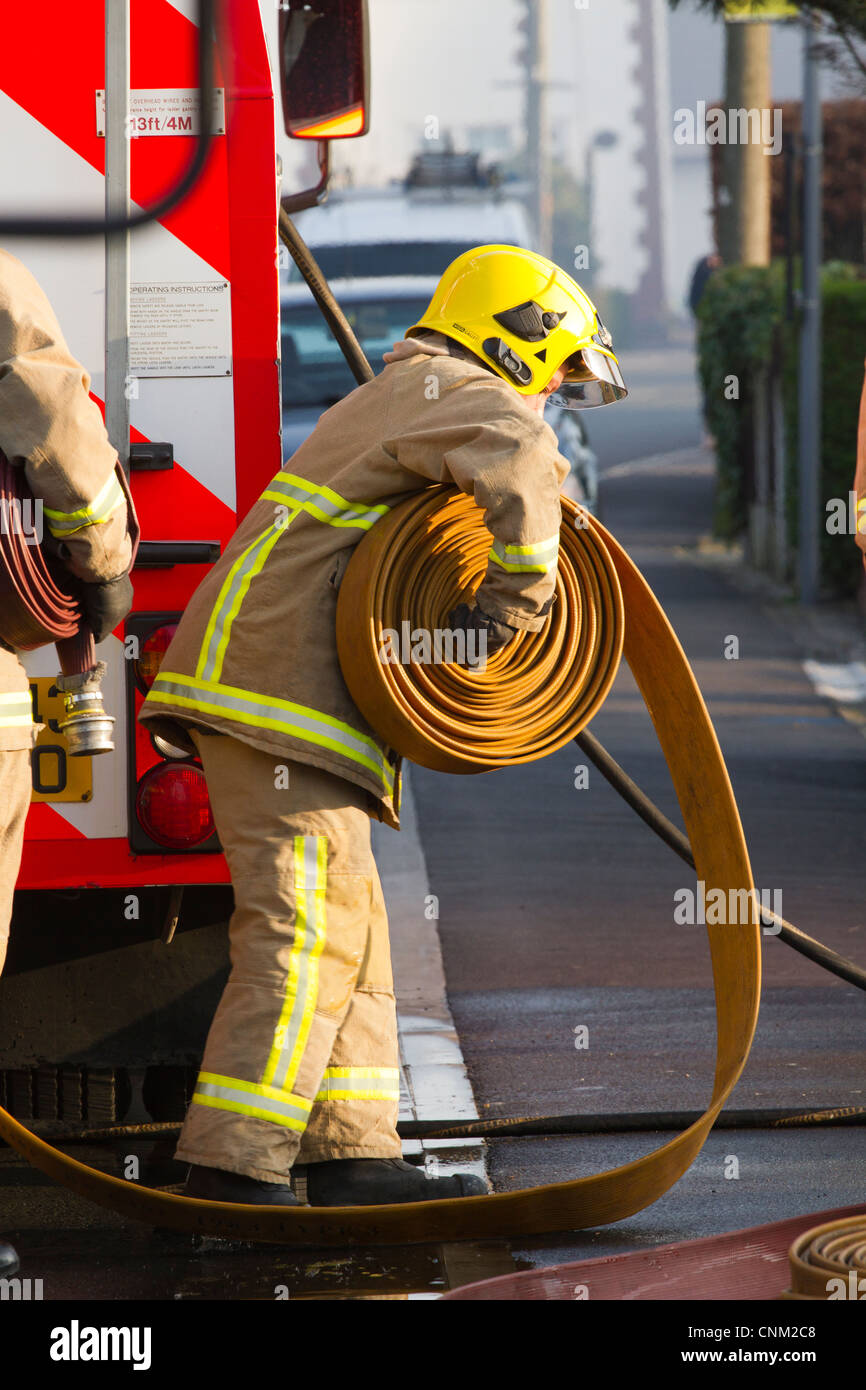 Female firefighter uk hose hi-res stock photography and images - Alamy
