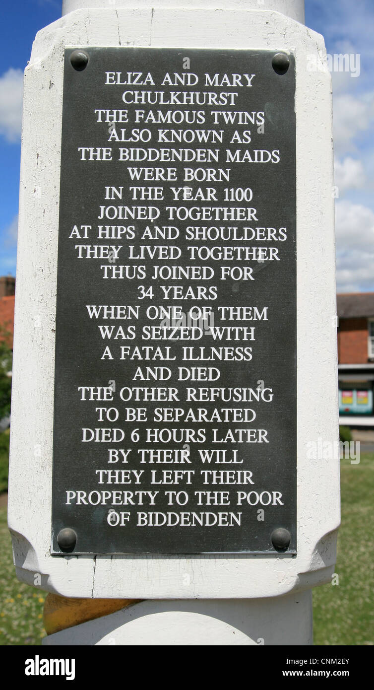 Maids of Biddenden village sign information l Biddenden Kent England UK ...