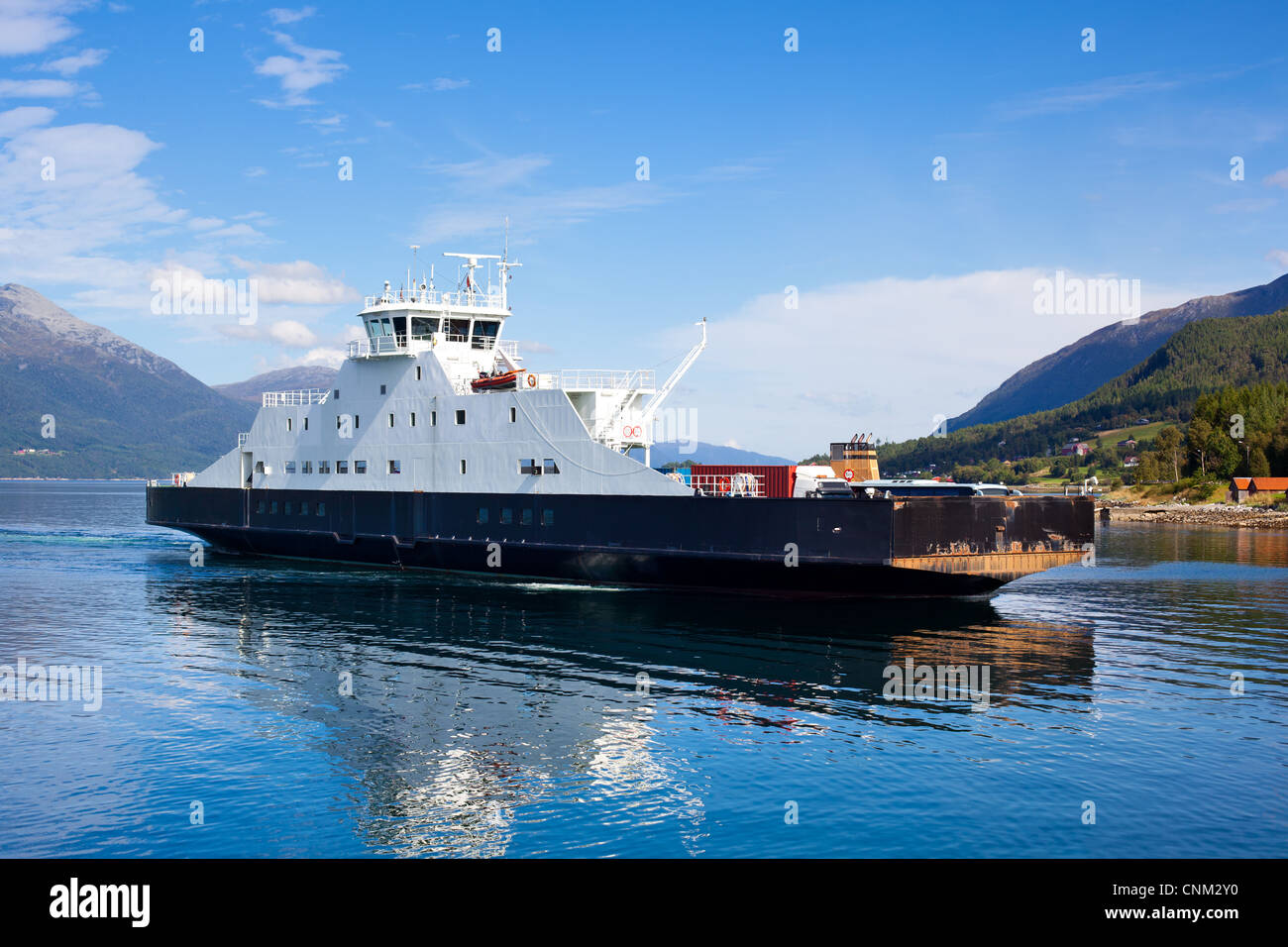 Ferry over fjord in Norway Stock Photo - Alamy