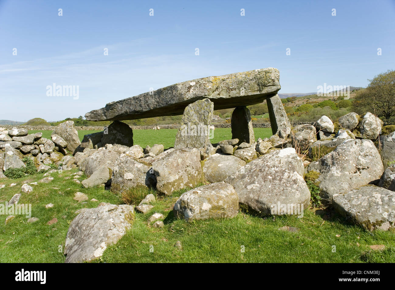 Prehistoric burial chamber near Criccieth on the Lleyn Peninsula, North ...