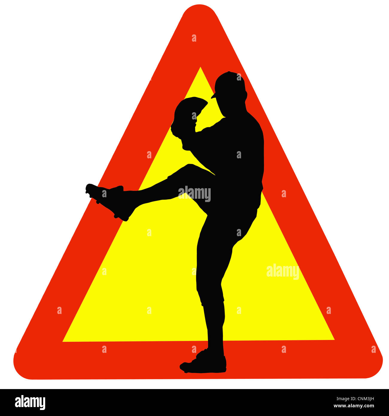 Warning Baseball Played Here on Traffic Sign Stock Photo - Alamy
