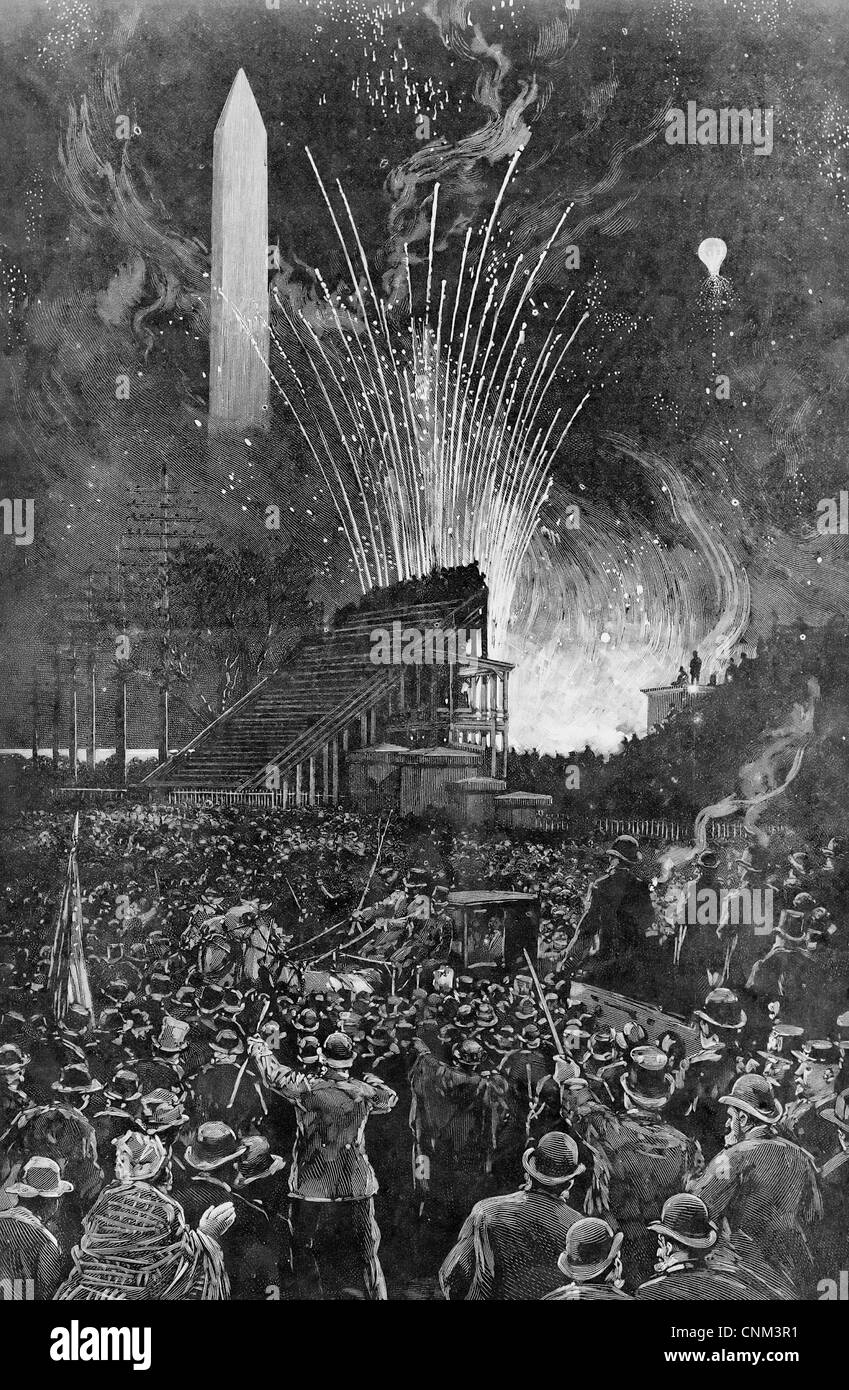 The inauguration - night scene near the White House - 1885 Inauguration ...