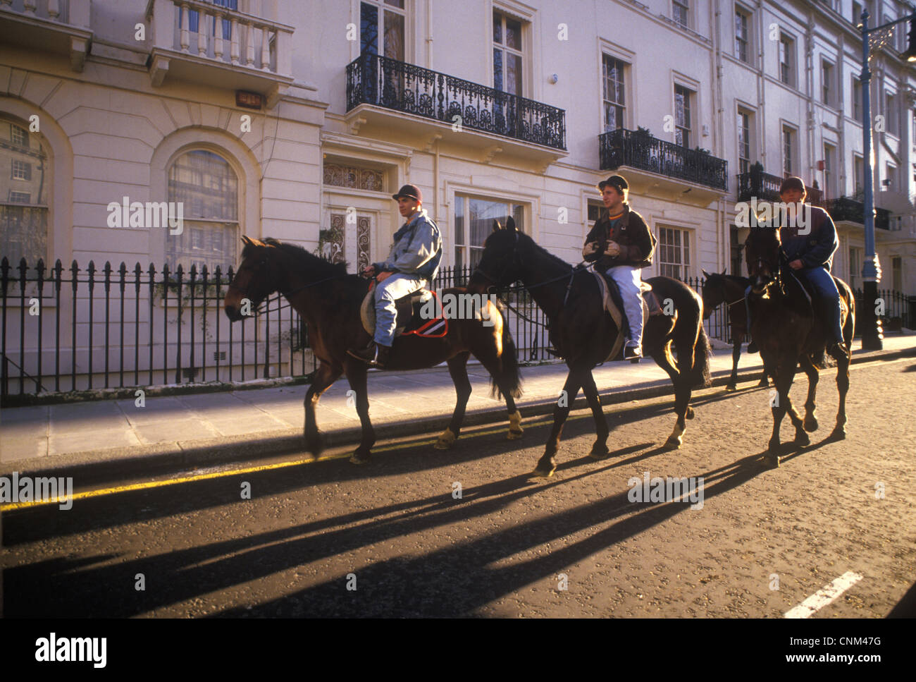 Horse Riding London, group of people exercising their horses early in ...
