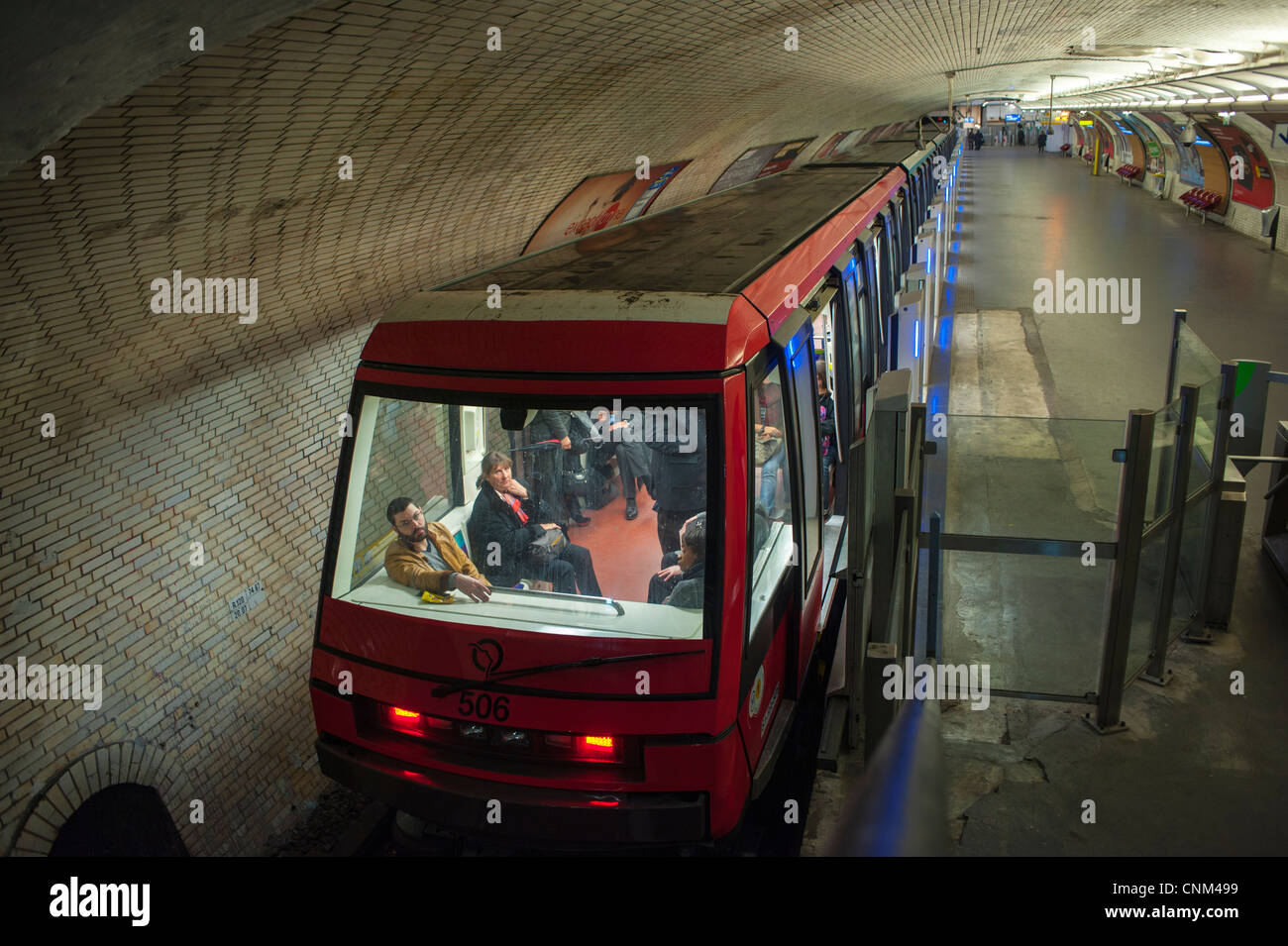 Paris, France, Pilotless, Automatic Metro Train, Line No. 1 RATP at ...