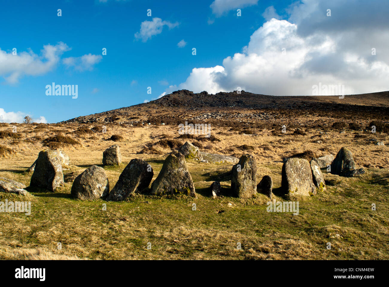 Nine maidens belstone devon Stock Photo - Alamy