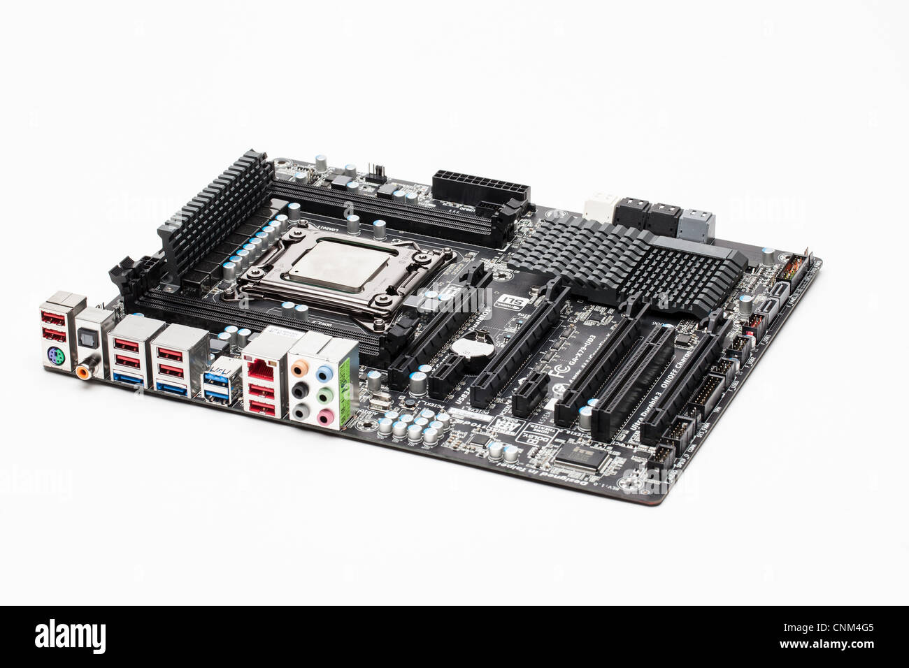 Desktop computer motherboard isolated on white background Stock Photo ...