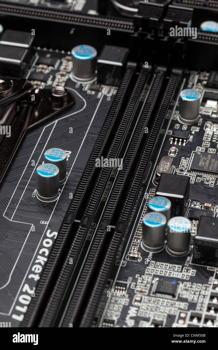 Close-up of a desktop computer motherboard Stock Photo - Alamy