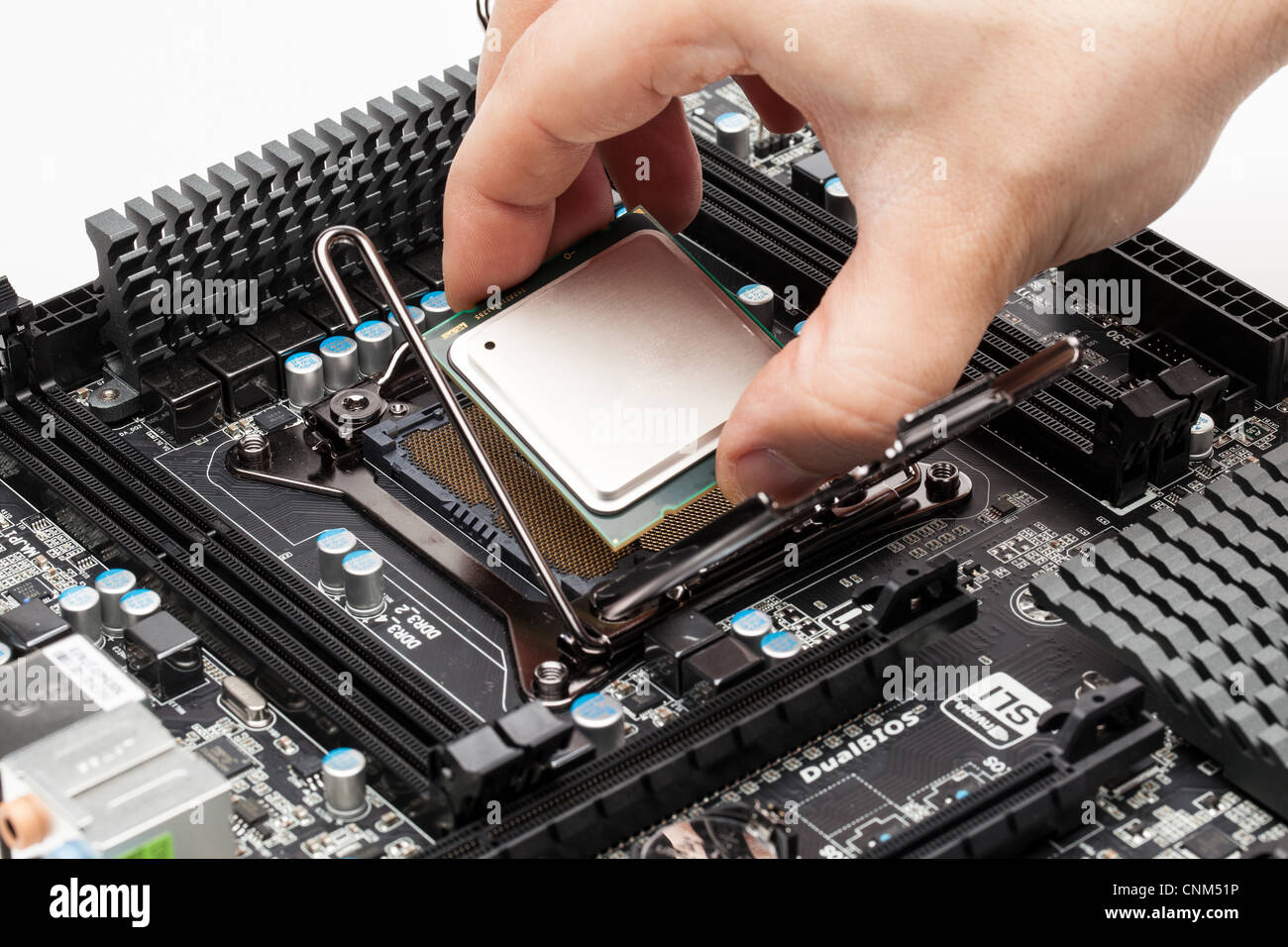 LGA 2011 Socket on a mainboard Stock Photo - Alamy