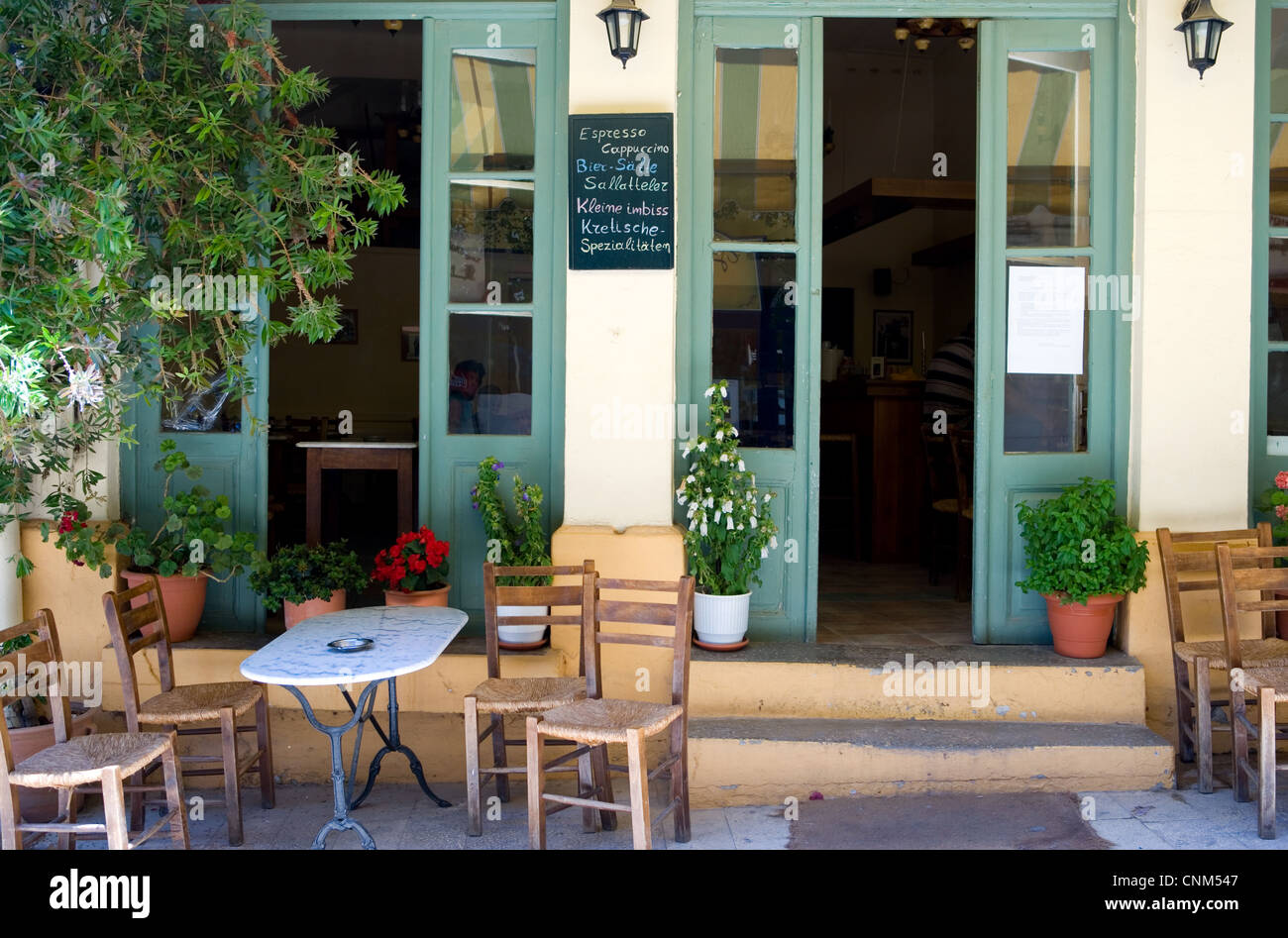 Greece, Crete, a cafe of the village of Archan Stock Photo - Alamy