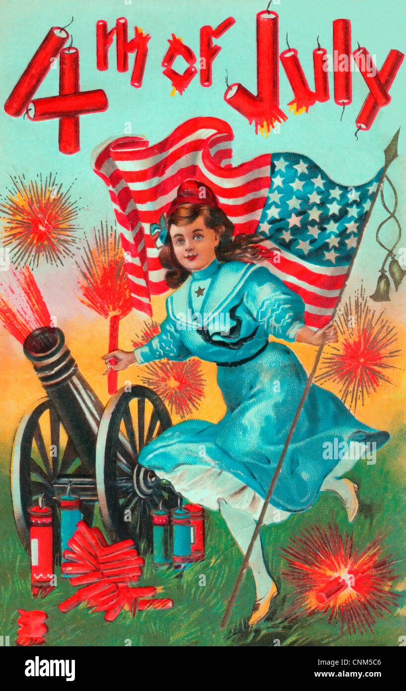 Vintage fourth july postcard hi-res stock photography and images - Alamy