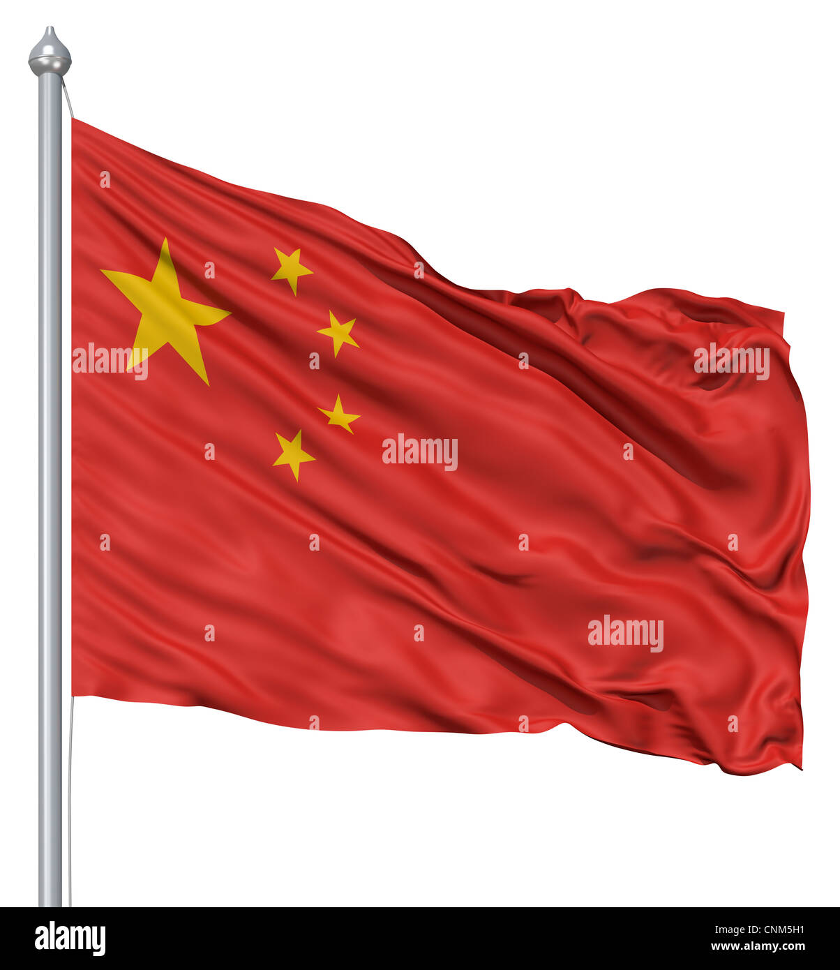 Realistic flag china waving in hi-res stock photography and images - Alamy