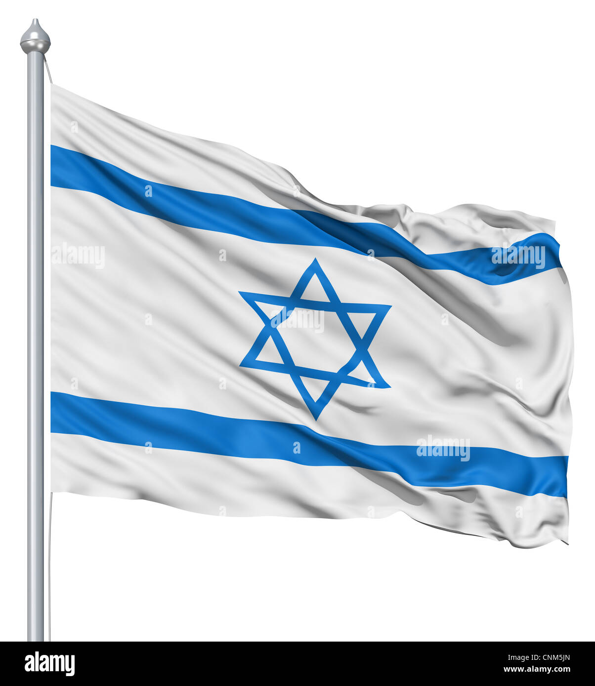 Israel national flag waving in the wind Stock Photo - Alamy
