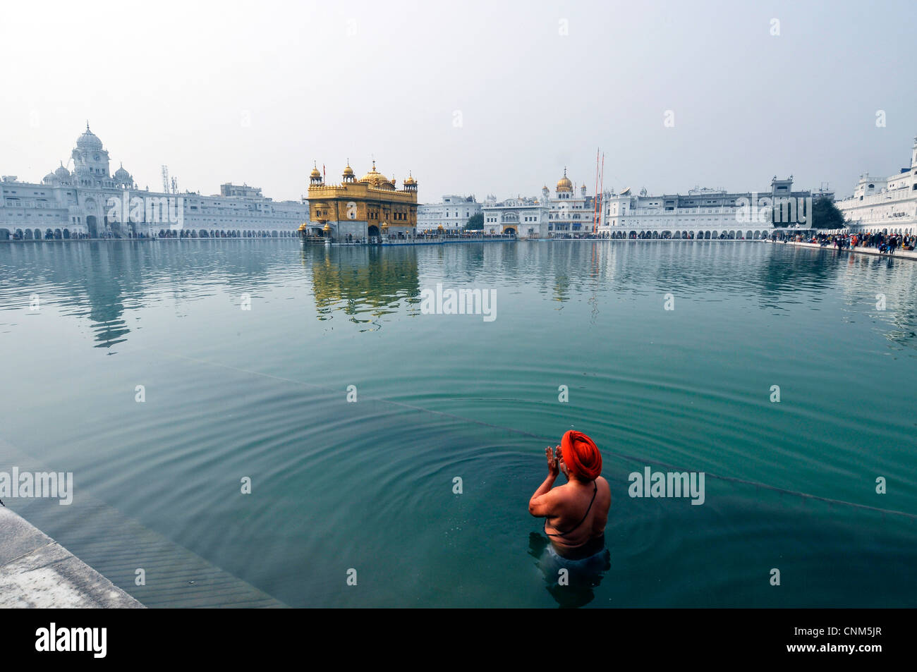 Asia India Punjab Amritsar Golden Temple or Hari Mandir A holy bath in ...