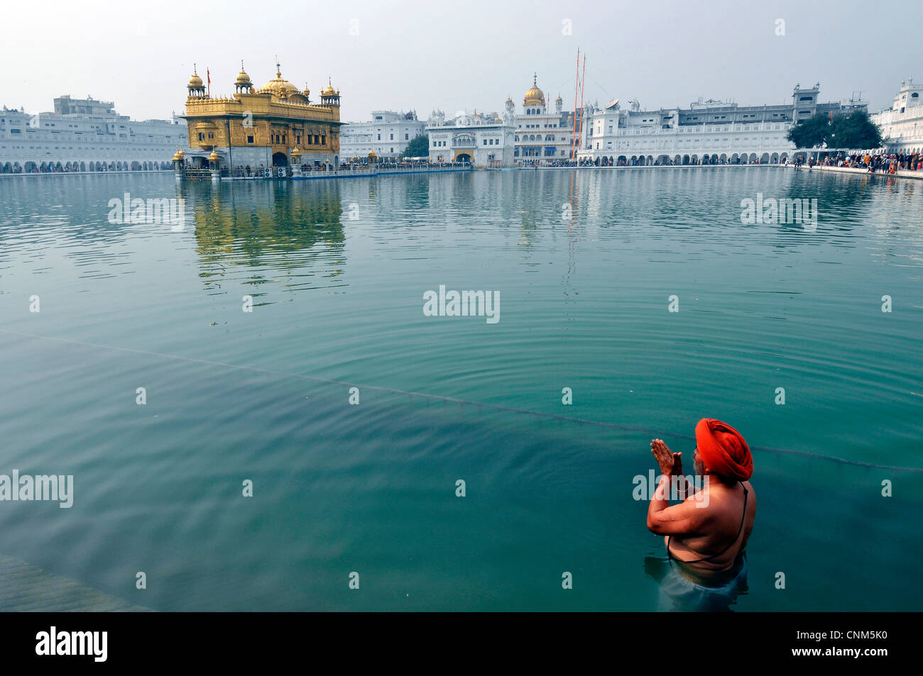 Asia India Punjab Amritsar Golden Temple or Hari Mandir A holy bath in ...
