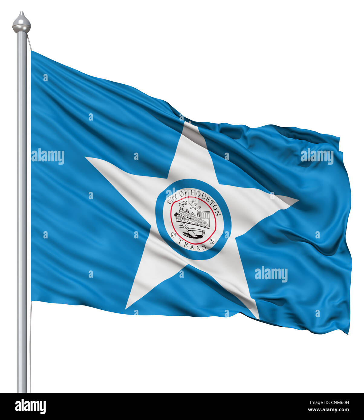 United States of America Houston city flag fluttering in the wind Stock ...