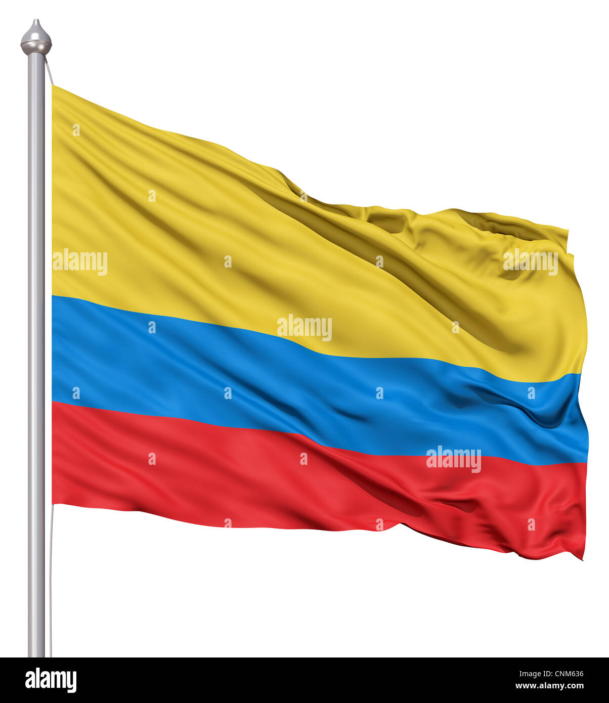 Realistic 3d flag of Colombia fluttering in the wind Stock Photo - Alamy