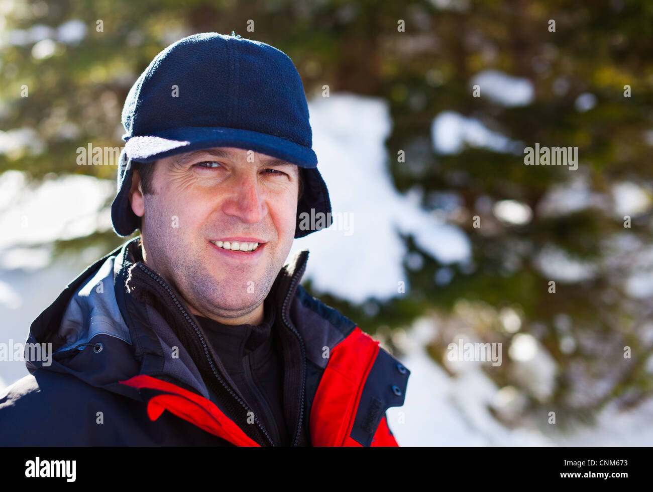 Closeup portrait of a man outdoor in the winter Stock Photo - Alamy