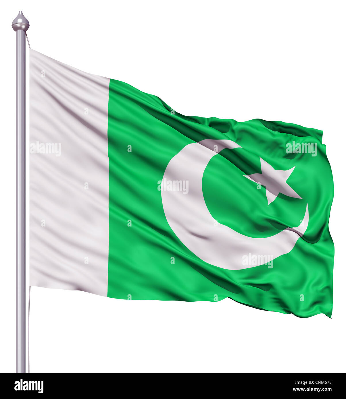 Realistic 3d flag of Pakistan fluttering in the wind Stock Photo - Alamy