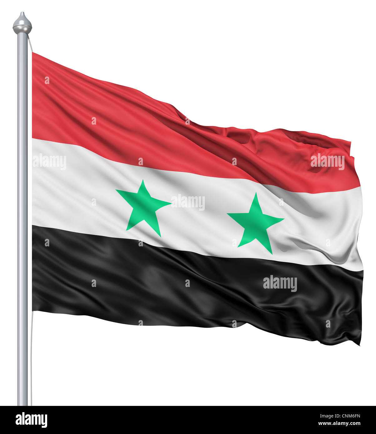 Realistic 3d flag of Syria fluttering in the wind Stock Photo - Alamy
