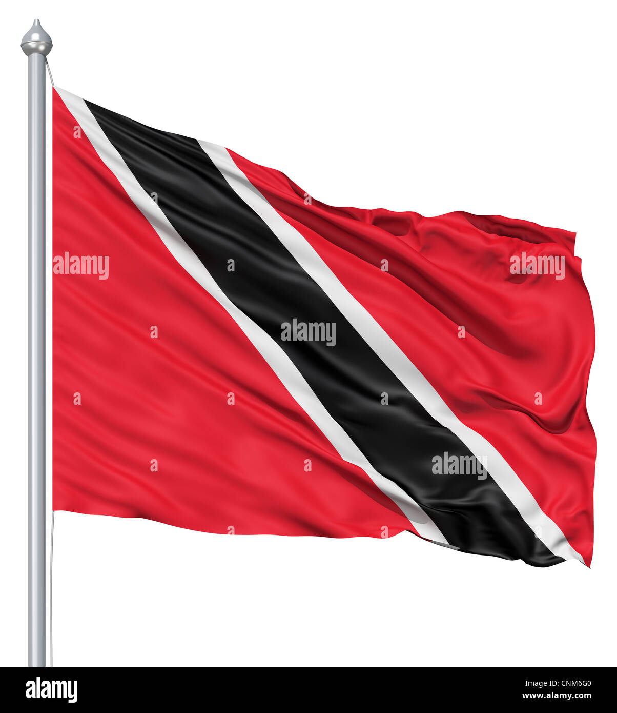 Realistic 3d flag of Trinidad and Tobago fluttering in the wind Stock ...