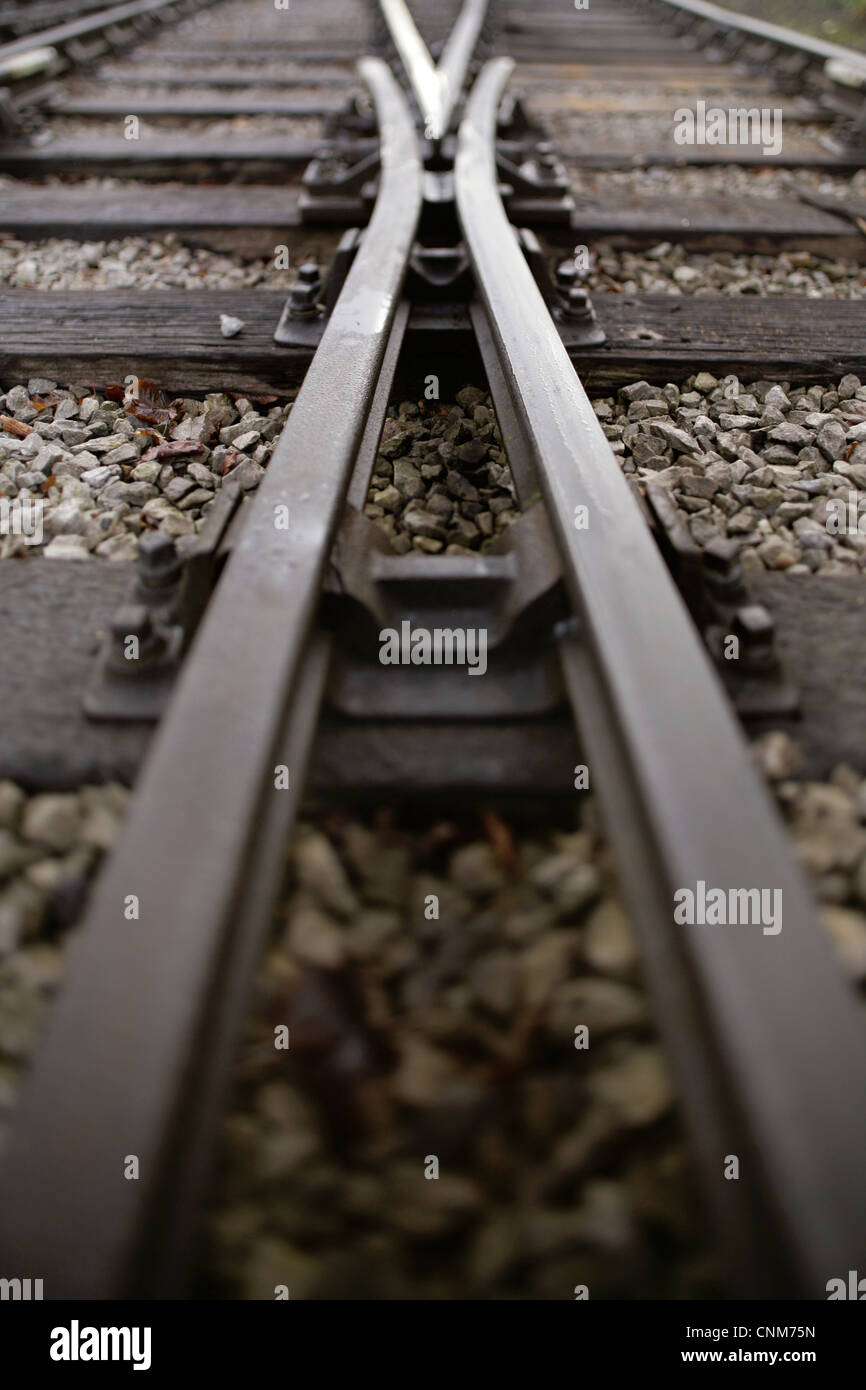 Railway lines at set of points Stock Photo - Alamy