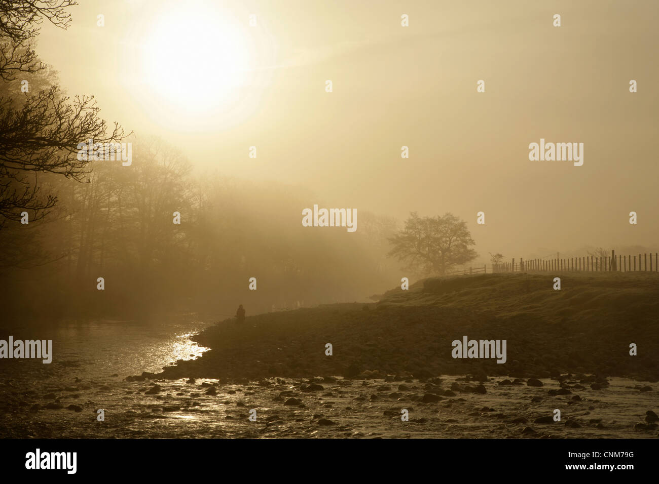 The River Swale near Reeth, Swaledale, Yorkshire Dales at dawn Stock ...