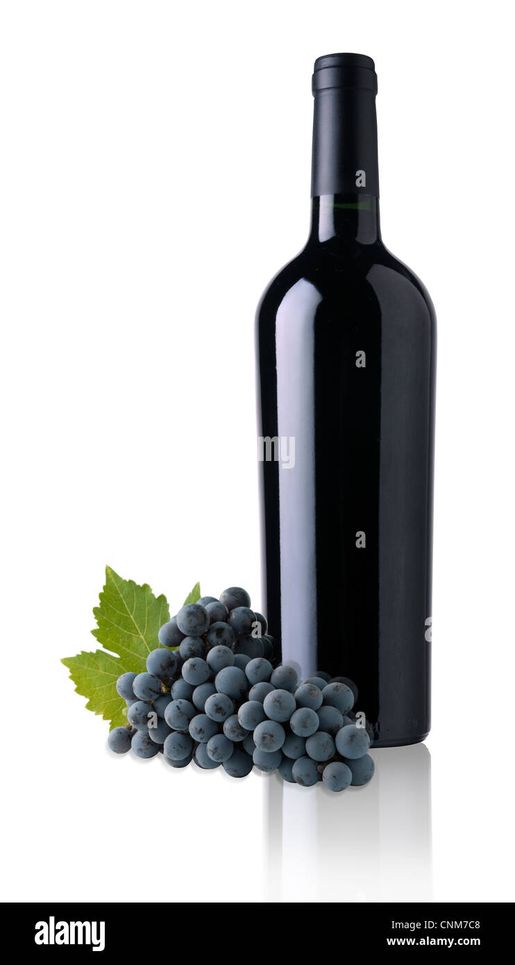 bottles of red wine for label design Stock Photo - Alamy