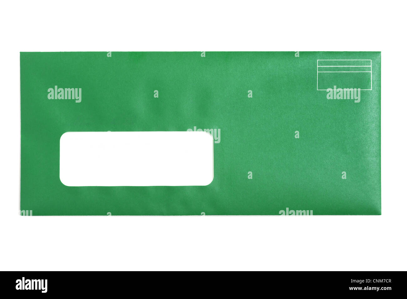 Green Window Envelope with white background Stock Photo - Alamy