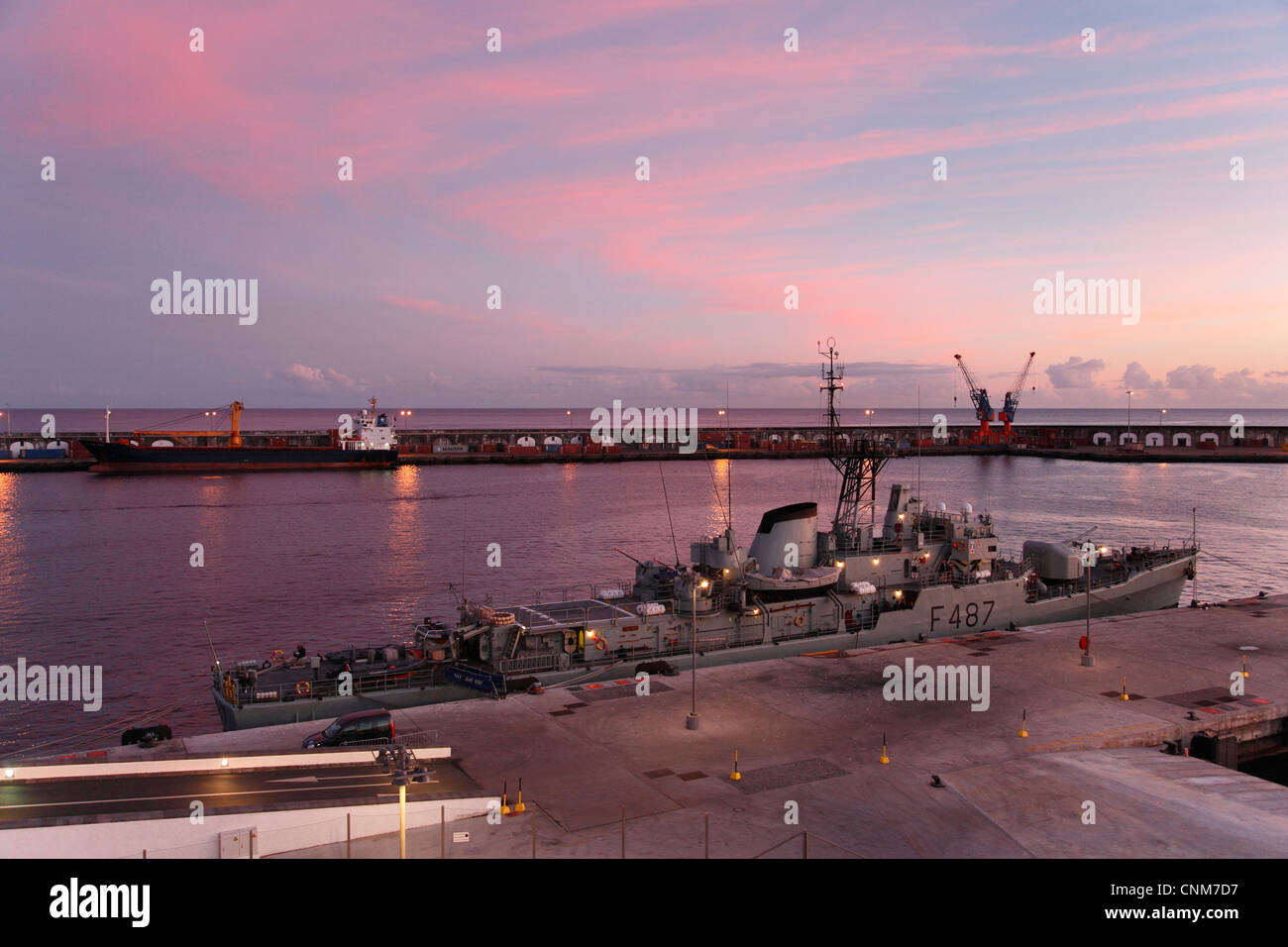 Portuguese Navy frigate "NRP João Roby" in Ponta Delgada seaport, at ...