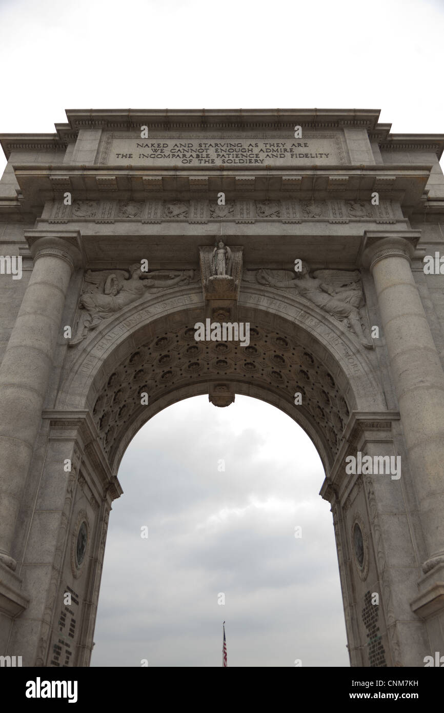 Closeup of the National Memorial Arch at Valley Forge National Park in ...