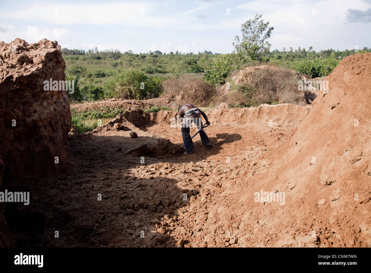 Local Kenyan artisanal miners dig for gold at the abandoned Macalder ...