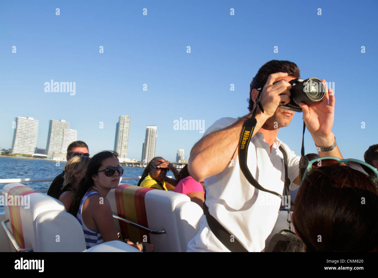 Miami Beach Florida,Biscayne Bay,Thriller Speedboat tour,man men male ...
