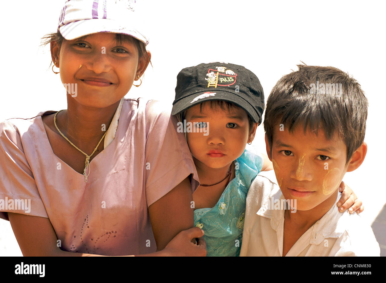 Burmese children, Shwedagon Pagoda, Rangoon, Burma. Myanmar Stock Photo ...
