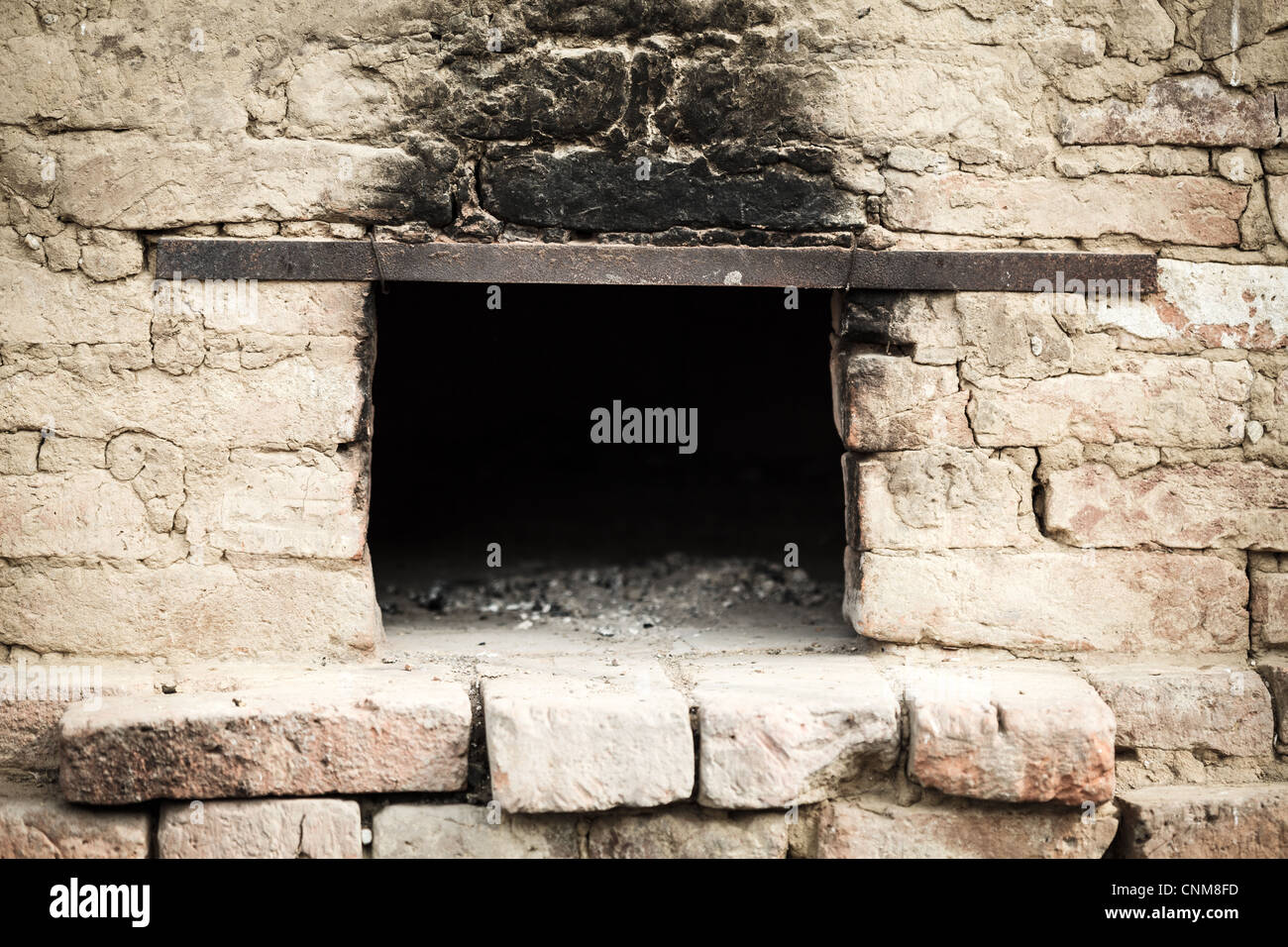 Smoky antique brick oven outdoor with ashes inside Stock Photo - Alamy