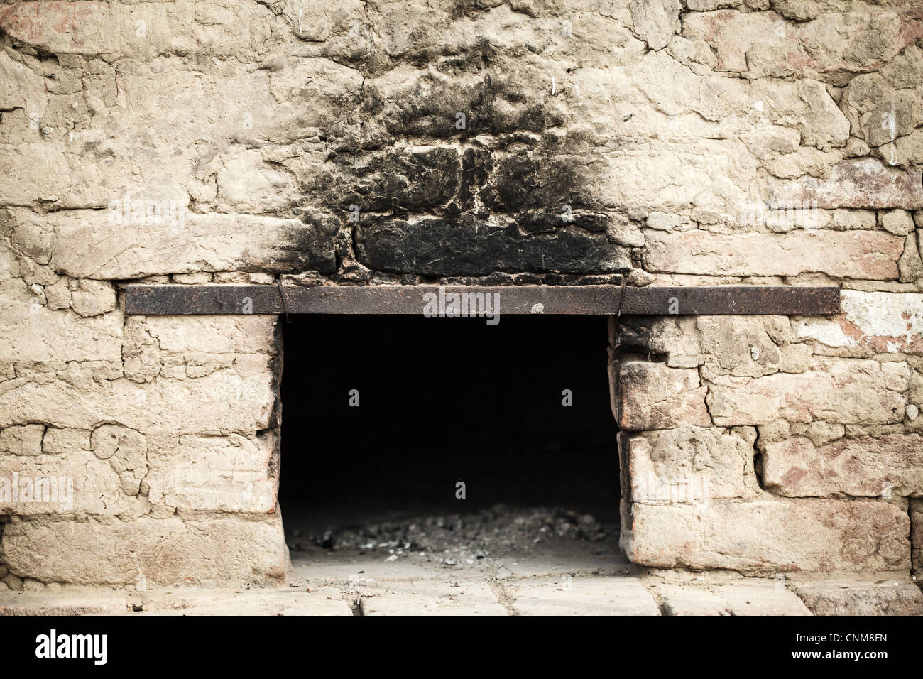 Smoky antique brick oven outdoor with ashes inside Stock Photo - Alamy