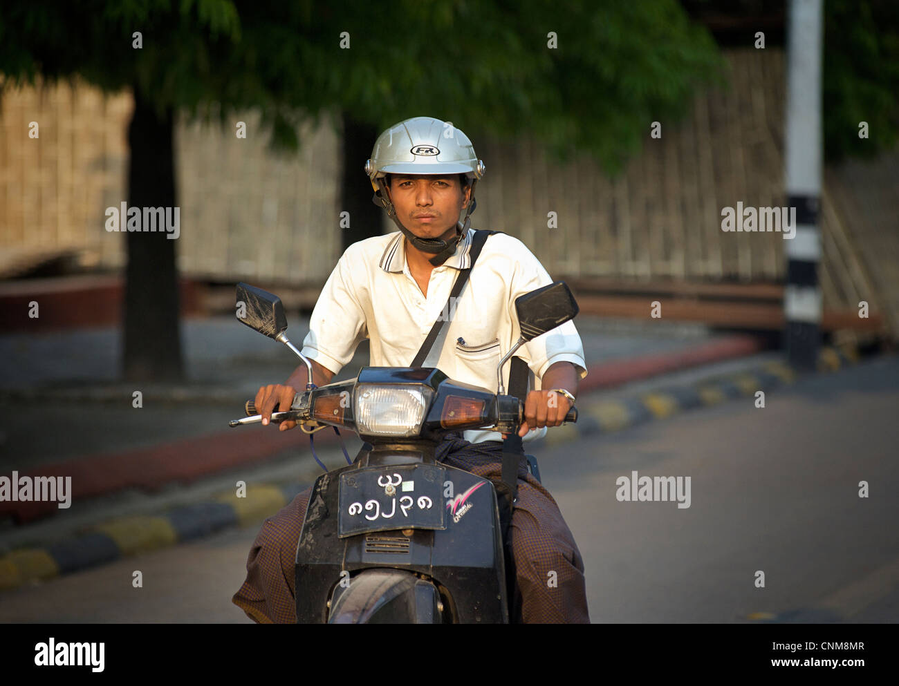Two Burmese woman on a motorcycle, Mandalay, Burma. Myanmar Stock Photo ...