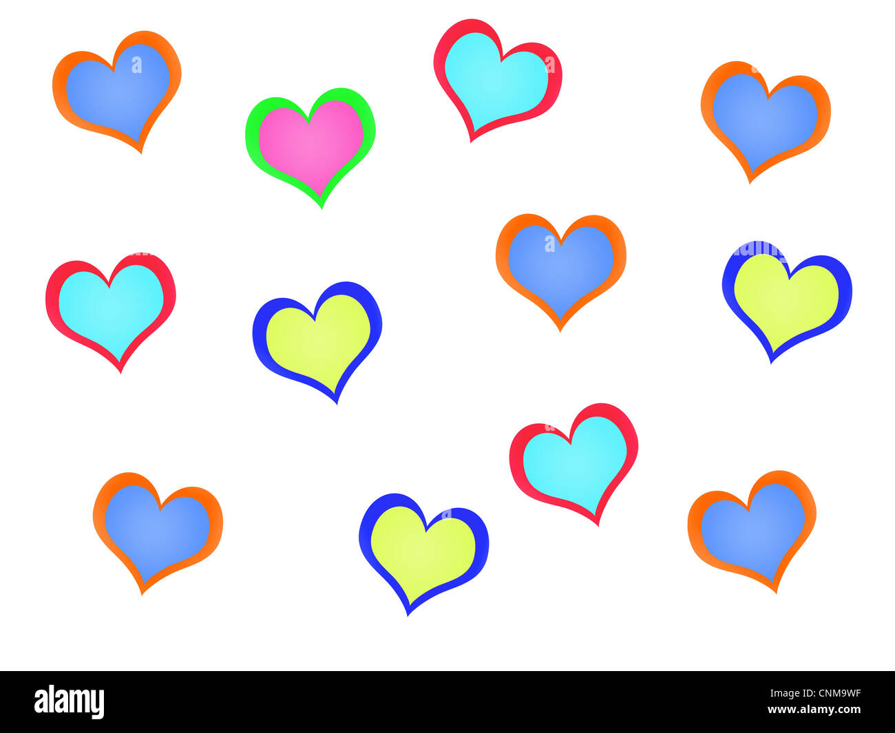 Various color shapes isolated against a white background Stock Photo ...