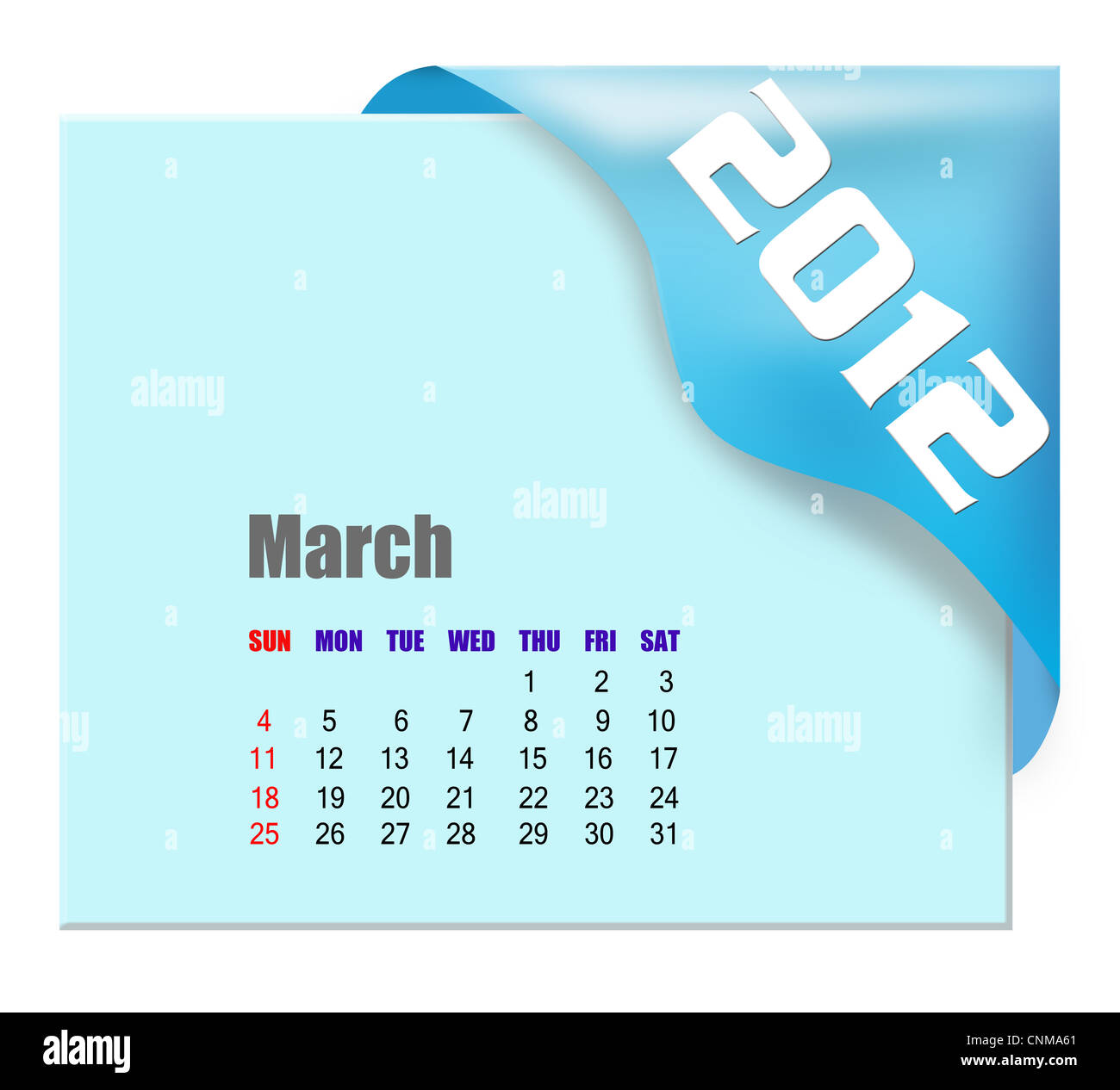 March calendar illustration hi-res stock photography and images - Alamy