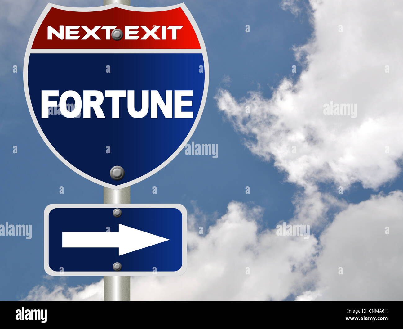 Fortune road sign Stock Photo - Alamy