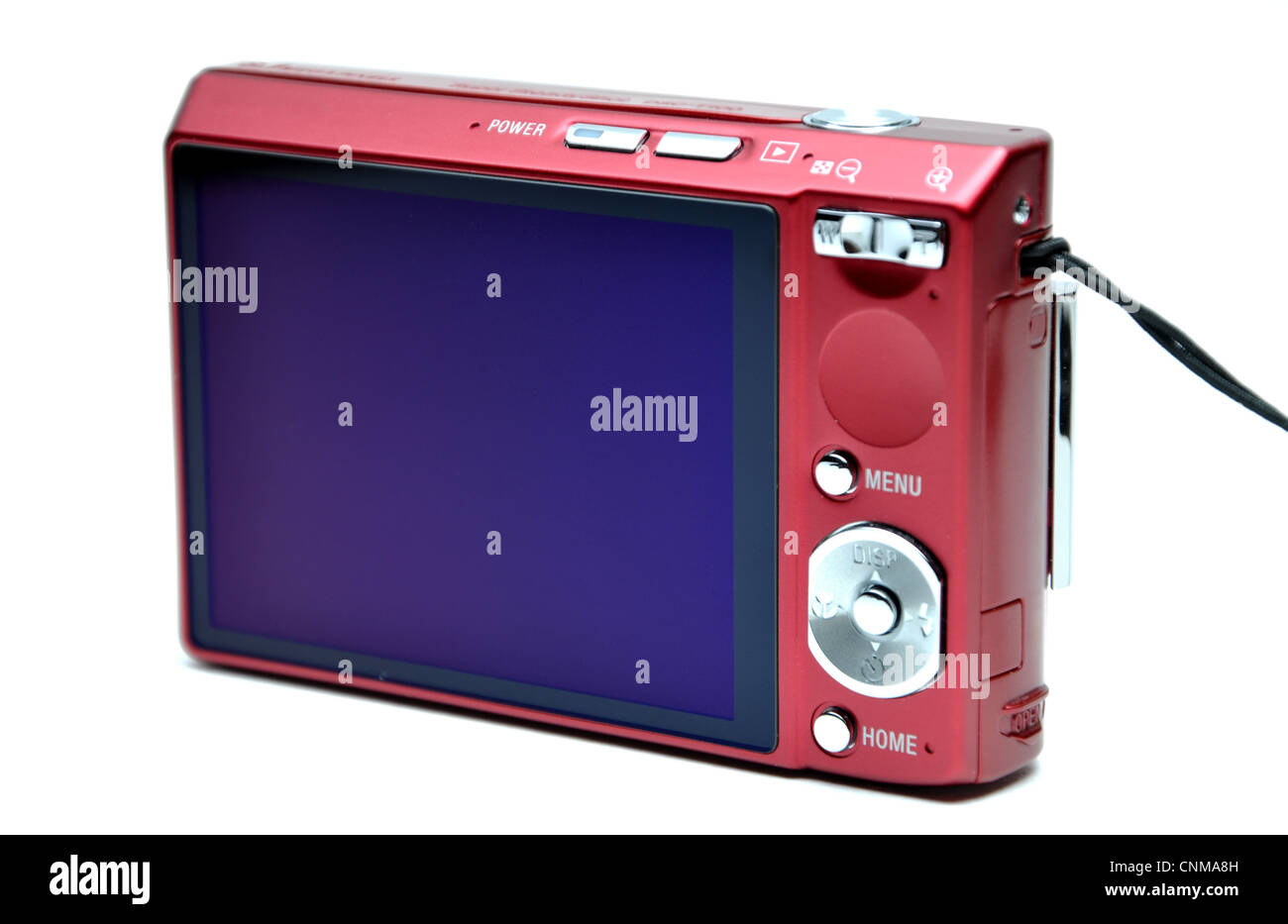 Isolated red digital camera on white background Stock Photo - Alamy