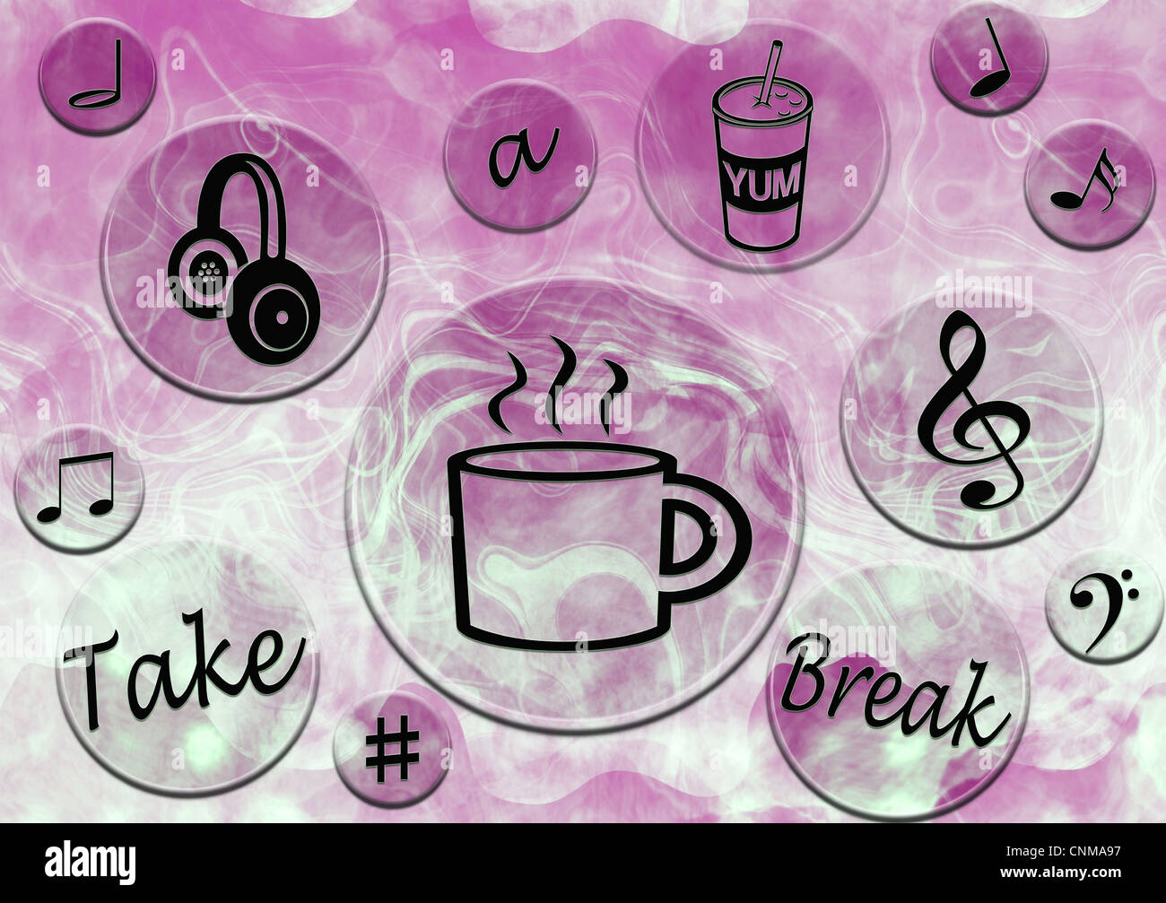 Abstract take a break poster Stock Photo - Alamy