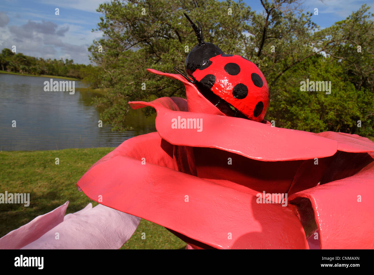 Miami Florida,Coral Gables,Fairchild Tropical Gardens,giant red,pink ...
