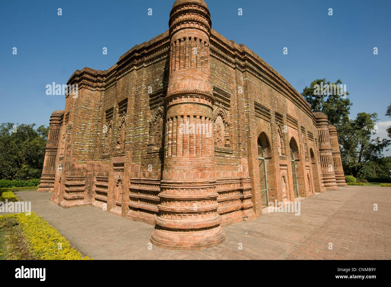 Beautiful red brick late 15th century Lattan mosque, Gaur, West Bengal ...