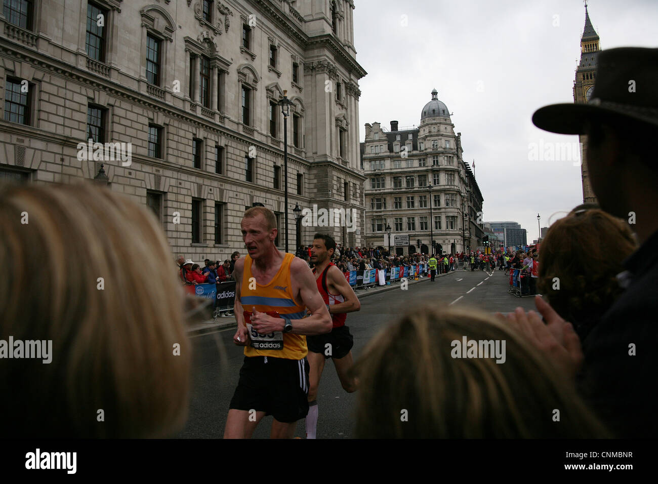 London, UK - April 25, 2010: Supporters watch and cheer thousands of ...
