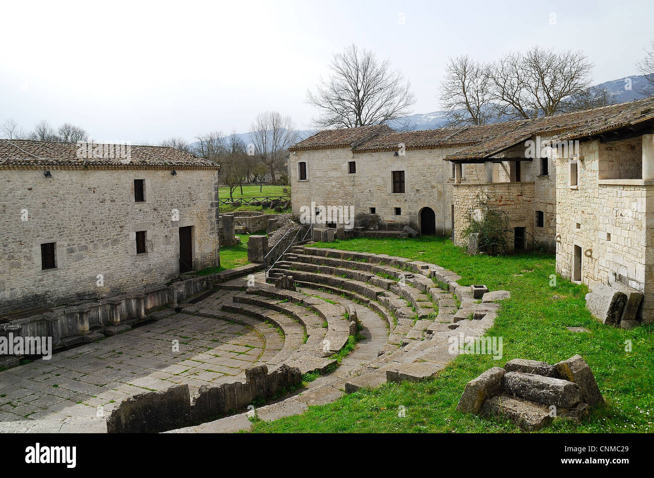Saepinum, the Roman theater surrounded by the houses of peasants Stock ...